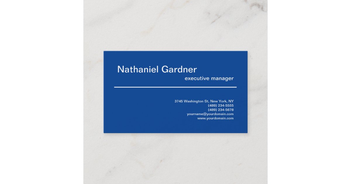 Deep Blue Plain Creative Modern Minimalist Business Card | Zazzle