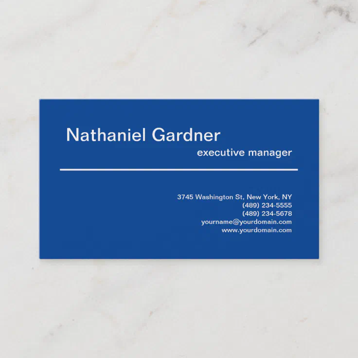 Deep Blue Plain Creative Modern Minimalist Business Card | Zazzle