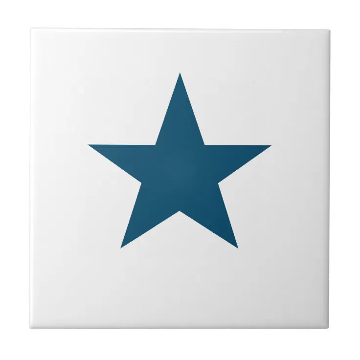 Deep Blue Star Ceramic Tile | Zazzle