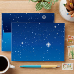 Deep Blue Starry Night Sky Envelope | Zazzle