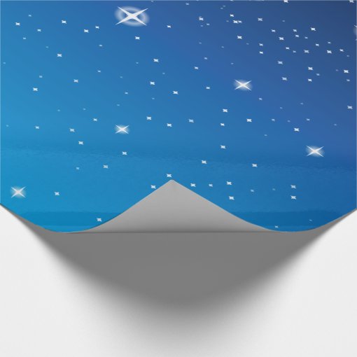 Deep Blue Starry Night Sky Wrapping Paper | Zazzle