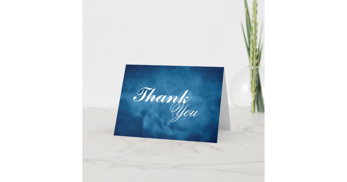 Deep Blue Thank You | Zazzle