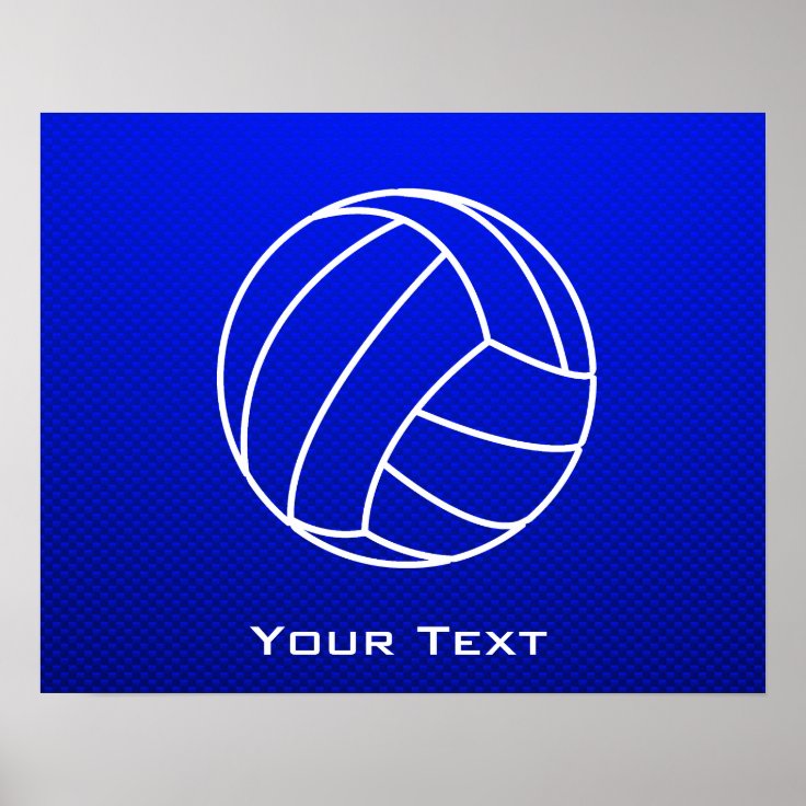 Deep Blue Volleyball Poster | Zazzle