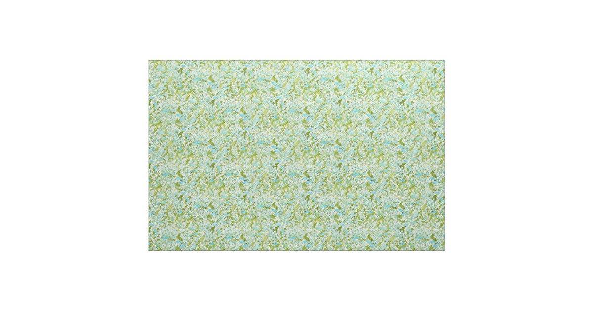 DEEP DIVE Aqua Lime Green Underwater Fish Print Fabric | Zazzle
