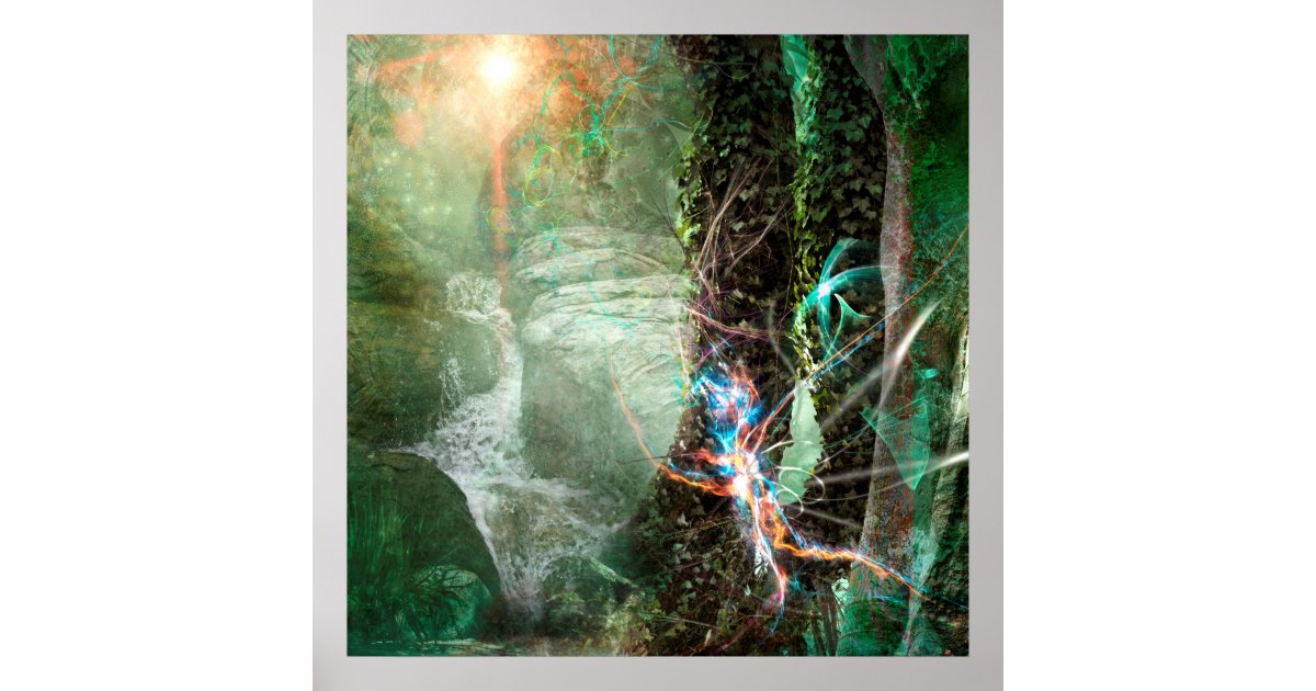 DEEP FOREST ELEMENTAL SPRITE POSTER | Zazzle