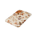 Deep Orange Amber Vintage Floral Autumn Pattern Bath Mat | Zazzle