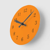 Deep Orange Color Kitchen Wall Clock | Zazzle
