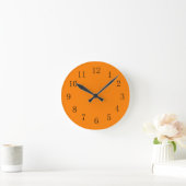 Deep Orange Color Kitchen Wall Clock | Zazzle