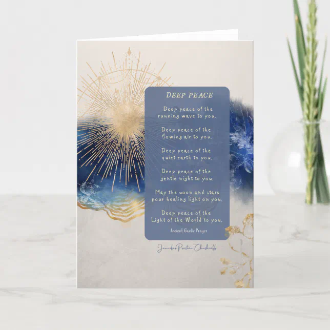 Deep Peace Irish / Gaelic blessing quote Thank You Card | Zazzle