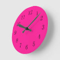 Deep Pink Round (Medium) Wall Clock | Zazzle