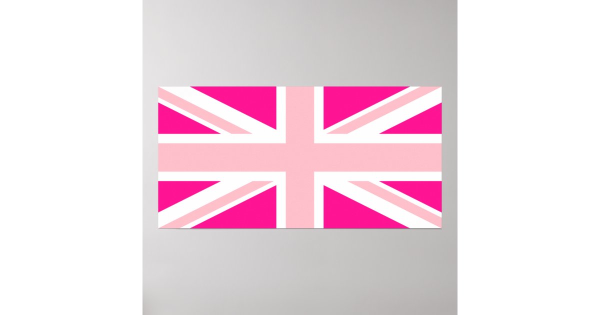 Deep Pink Union Jack Poster | Zazzle