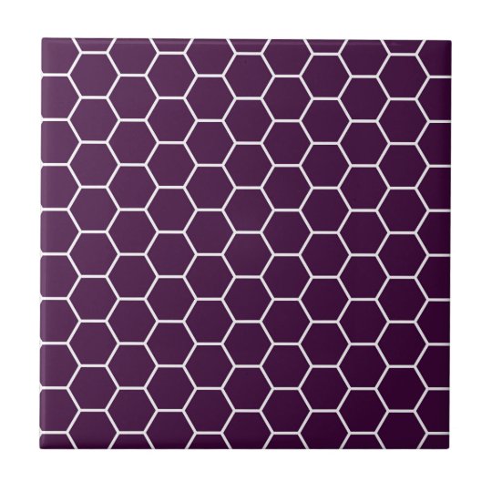Deep Purple Geometric Honeycomb Hexagon Pattern Tile | Zazzle.com