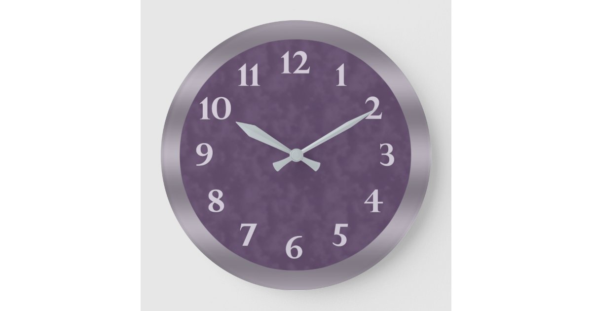 Deep Purple Lavender Gray Large Clock | Zazzle