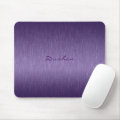 Deep Purple Metallic Design Brushed Aluminum Look Mouse Pad | Zazzle