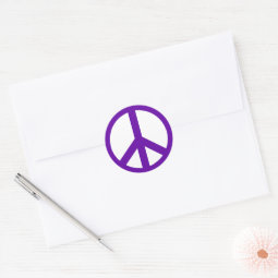 Deep Purple Peace Symbol Stickers | Zazzle