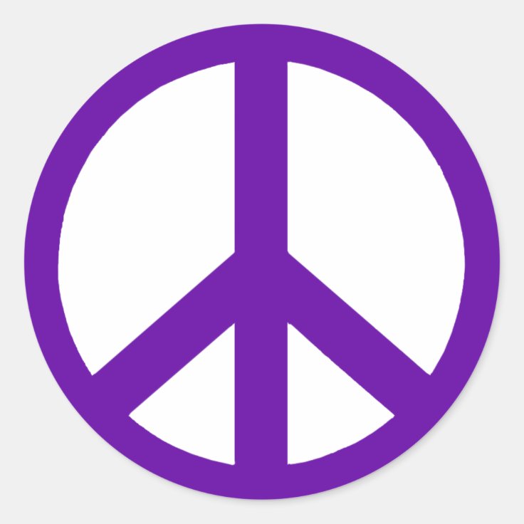 Deep Purple Peace Symbol Stickers | Zazzle
