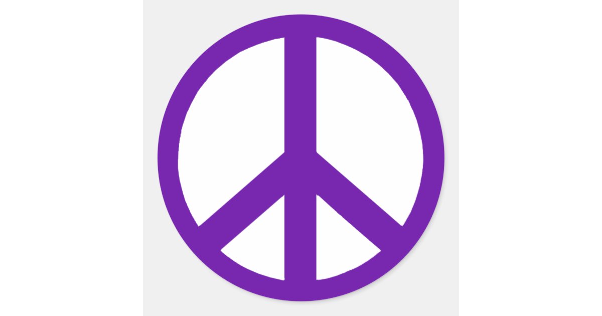 Deep Purple Peace Symbol Stickers | Zazzle