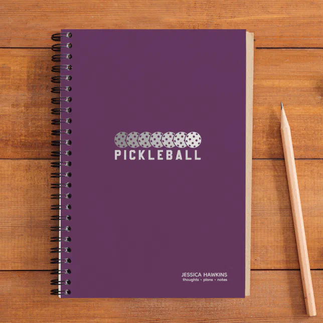 Deep Purple Pickleball Logo Gradient Personal Notebook | Zazzle