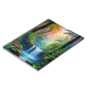 Deep Rainforest Waterfall Notebook | Zazzle