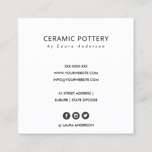 DEEP RED CERAMIC POTTERY GLAZED SPECKLED TEXTURE SQUARE BUSINESS CARD ...