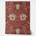 Deep Red & Gold Victorian Honeysuckle Wallpaper | Zazzle