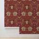 Deep Red & Gold Victorian Honeysuckle Wallpaper | Zazzle