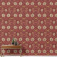 Deep Red & Gold Victorian Honeysuckle Wallpaper | Zazzle