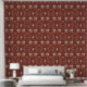 Deep Red & Gold Victorian Honeysuckle Wallpaper | Zazzle