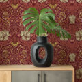 Deep Red & Gold Victorian Honeysuckle Wallpaper | Zazzle