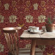 Deep Red & Gold Victorian Honeysuckle Wallpaper | Zazzle