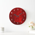 Deep Red RusticTexture Abstract Background Large Clock | Zazzle