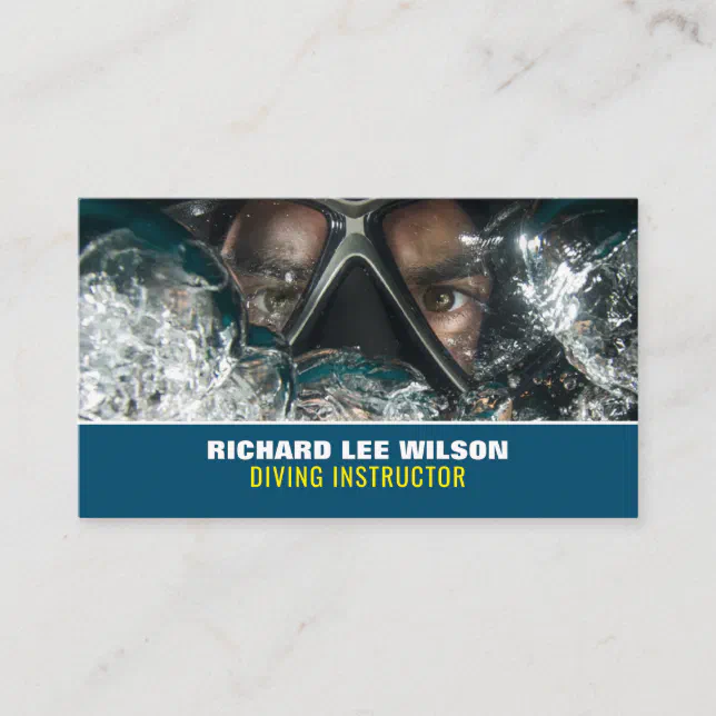 Deep Sea Diver, Scuba Diving Instructor Business Card | Zazzle