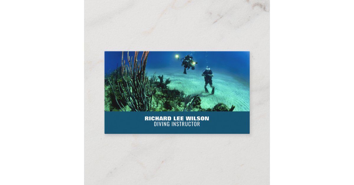 Deep Sea Divers, Scuba Diving Instructor Business Card | Zazzle