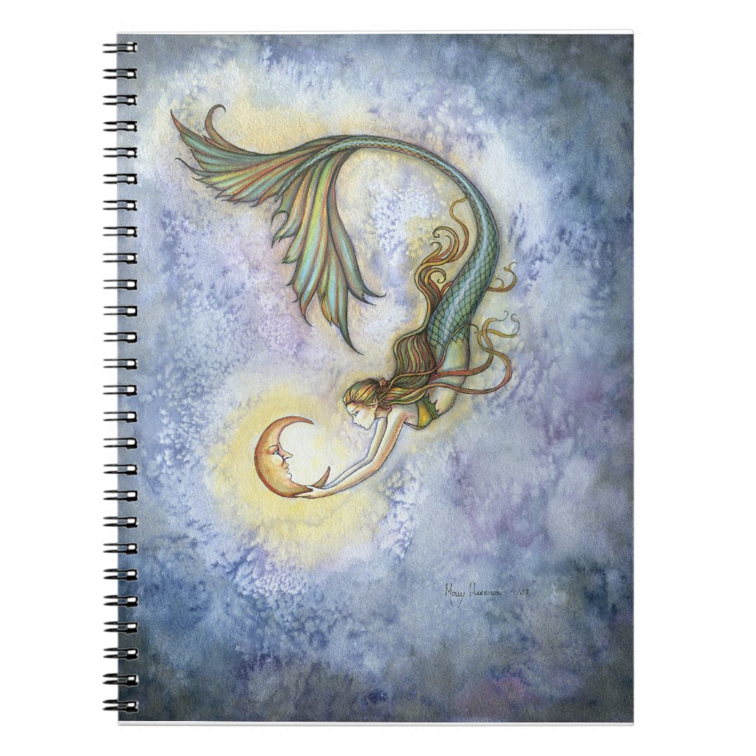 Deep Sea Moon Mermaid Notebook | Zazzle