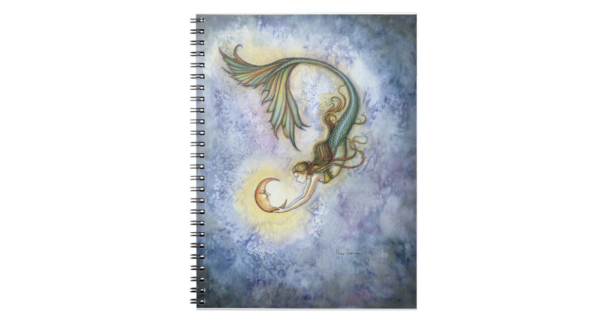 Deep Sea Moon Mermaid Notebook | Zazzle