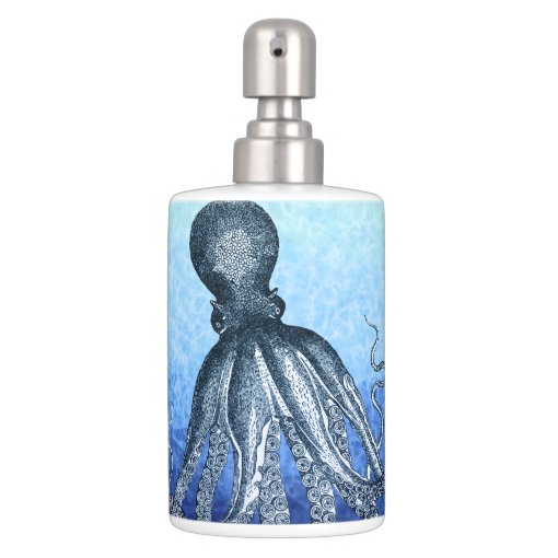 Deep Sea Octopus Soap Dispenser And Toothbrush Holder | Zazzle
