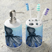 Deep Sea Octopus Soap Dispenser And Toothbrush Holder | Zazzle