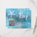 Deep Sea Summer Wedding QR Code RSVP Card | Zazzle