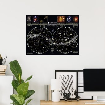 Deep Sky Star Chart Poster | Zazzle