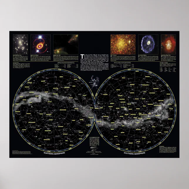 Deep Sky Star Chart Poster | Zazzle