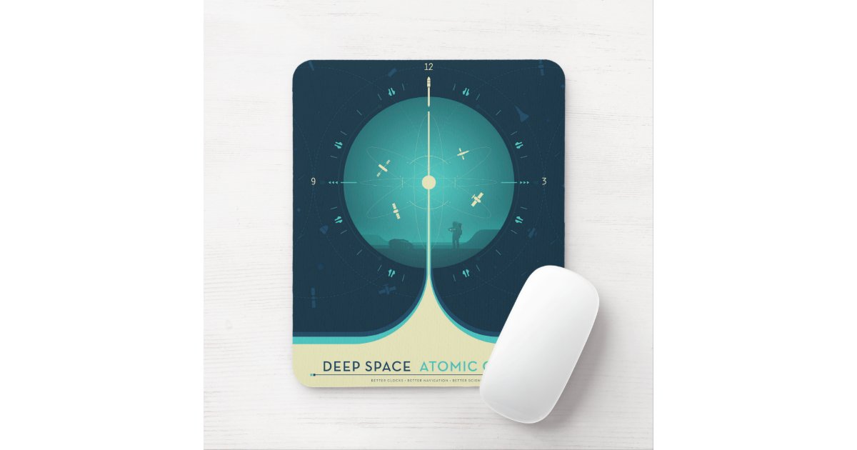 Deep Space Atomic Clock Poster, Blue Version. Mouse Pad | Zazzle