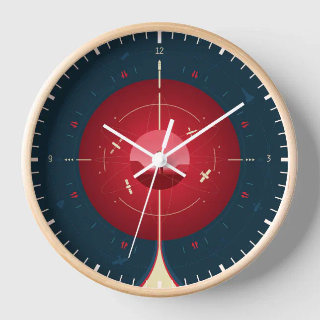 Deep Space Atomic Clock Poster, Red Version. | Zazzle