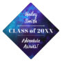 Deep Space Galaxy Name and Class Year Typography Graduation Cap Topper ...