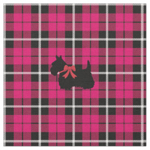 Plaid Scottish tartan pink classic retro stylish Fabric | Zazzle.com