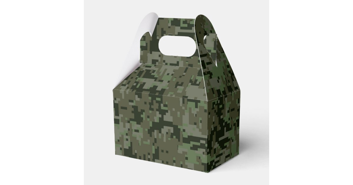 Deep Woods Digital Camouflage Camo Pattern Favor Boxes | Zazzle