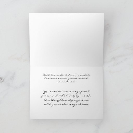 Deepest Sympathy Cousin White Orchids Card | Zazzle