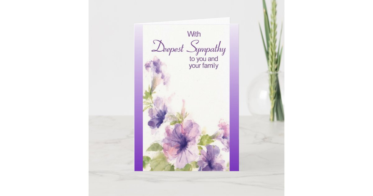 Deepest Sympathy to the Family Card | Zazzle