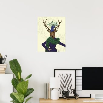 Deer and Fascinator Poster | Zazzle