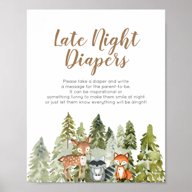 Deer animal adventure Camper Late Night Diapers Poster | Zazzle