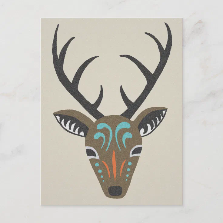 Deer Antler Modern Wildlife Tribal Totem Card | Zazzle